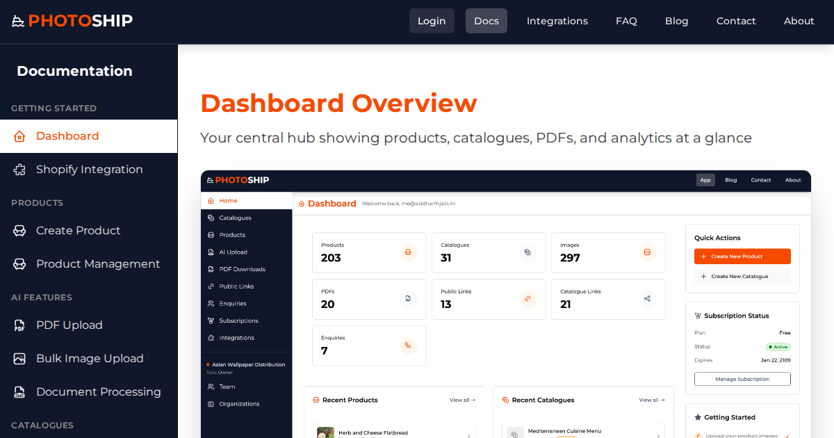 Photoship Documentation | Getting Started Guide